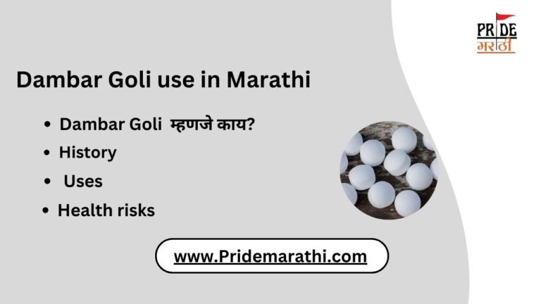 Dambar Goli use in Marathi || डांबर गोळी म्हणजे काय? - Pridemarathi